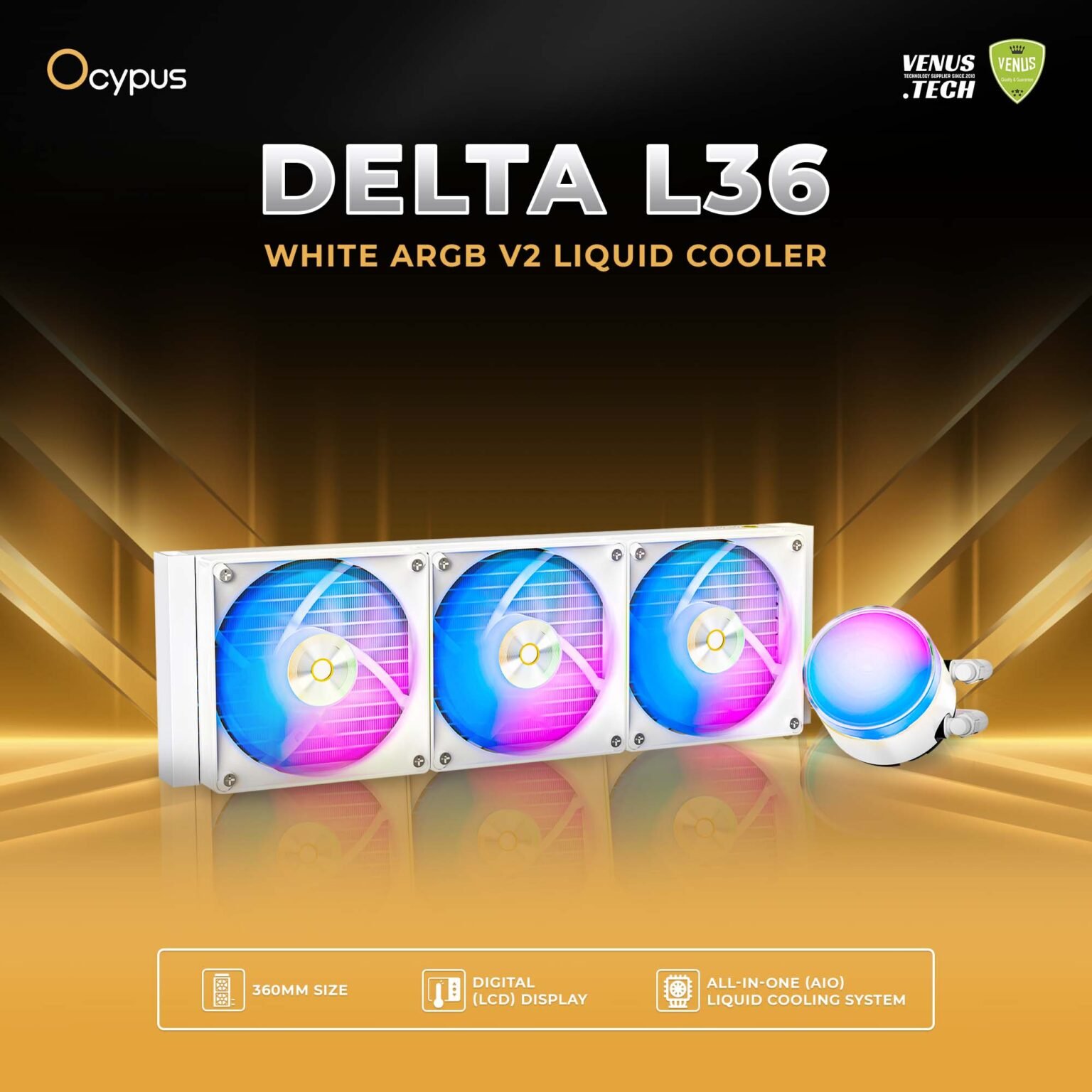 Ocypus Delta L36 White ARGB V2 Liquid Cooler – Venus Tech Store